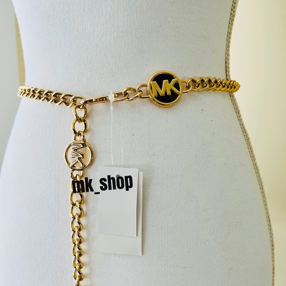 Michael Kors | Accessories | Michael Kors Logo Metal Chain Belt Ml ...